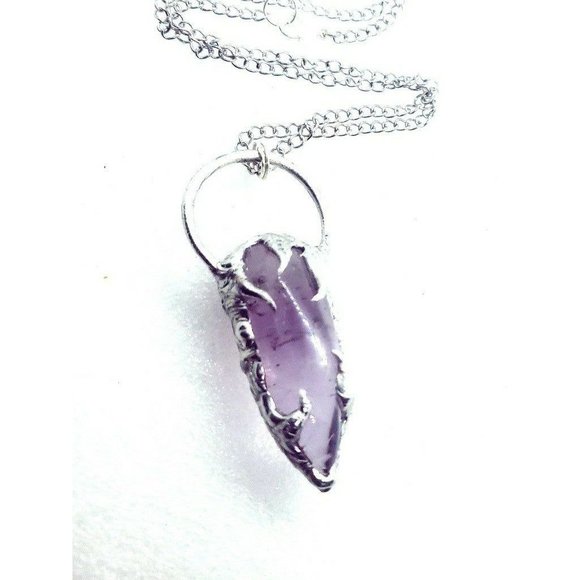 Handmade | Jewelry | Huge Gothic Amethyst Crystal Necklace Handmade ...